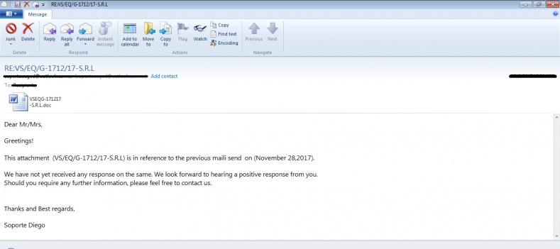 Malspam campaigns exploiting recent MS Office vulnerability ‘CVE-2017-11882’ - An Analysis by ...