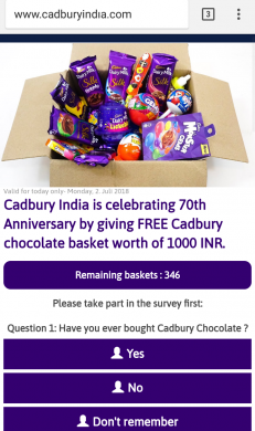 Beware of the Cadbury 70th anniversary scam on WhatsApp!
