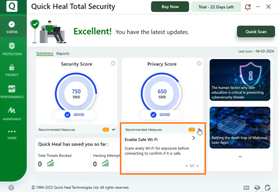 check the security and privacy score of your device now